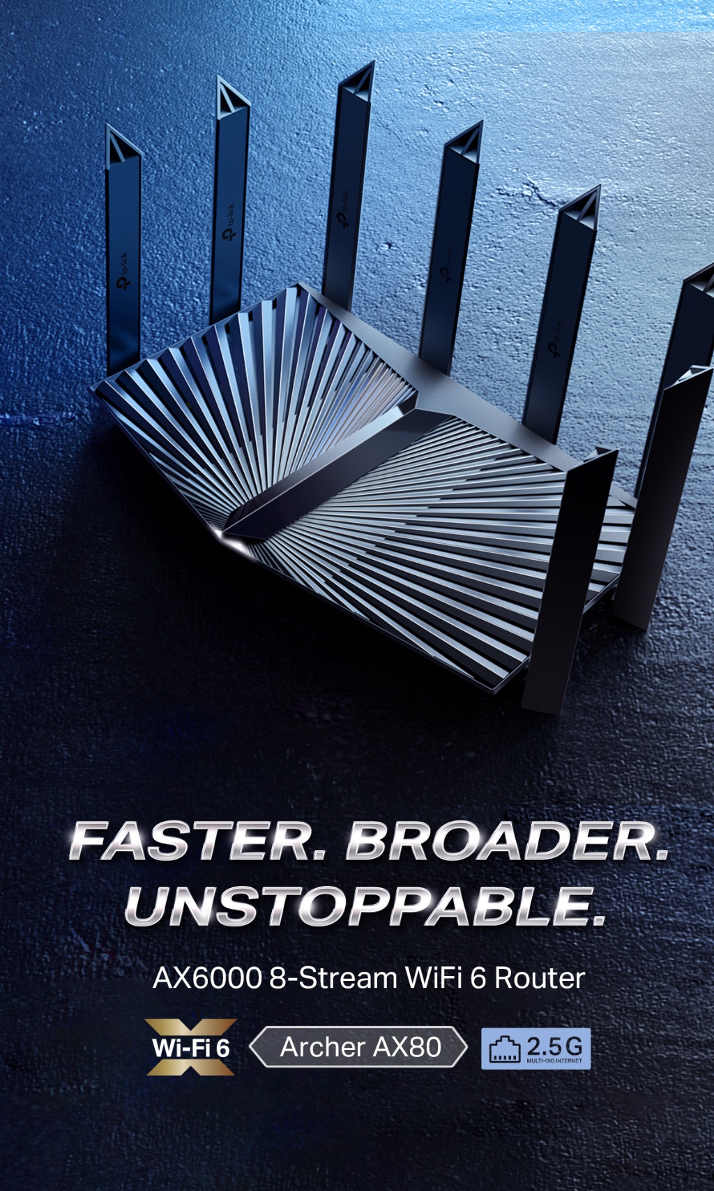 TP-Link AX6000 8-Stream AX Mesh (Onemesh) Wireless WiFi 6 Router with 2.5G Port Support MU-MIMO ...