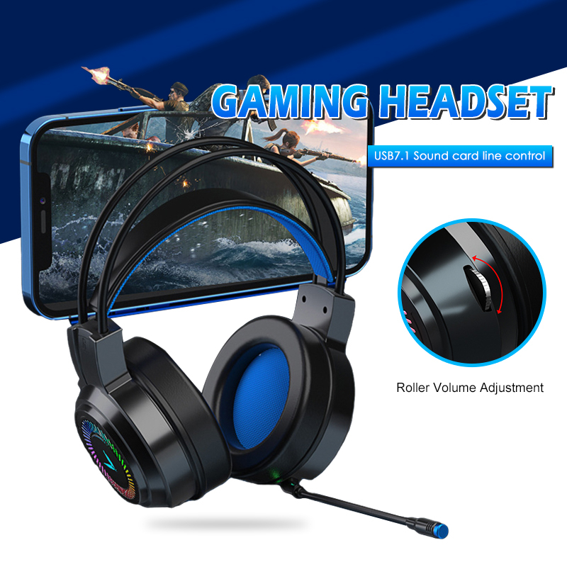 G60 Wired Headphones Gaming Headset With Mic RGB 7.1 Surround Noise ...