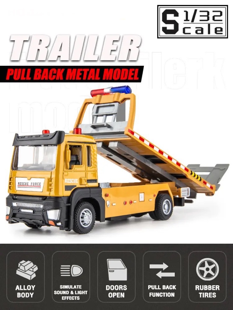 FEO Flat trailer Flatbed Tow truck Car Model Diecast Car Toy Vehicles ...