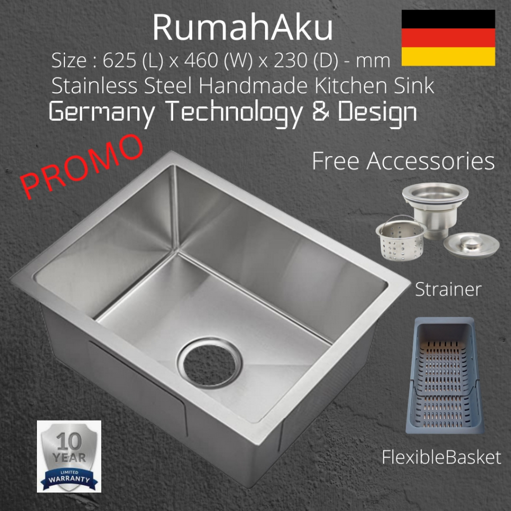 RumahAku 304 Handmade( Besar / Tebal ) Nano Black Kitchen Sink ...