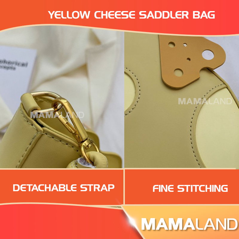 Mamaland Cute Cheese Waterproof Sling Saddle Bag Faux Leather ...