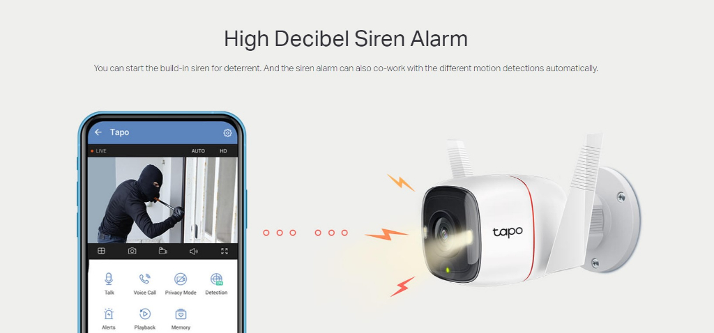 TP-Link Tapo C320WS 2K 4MP Resolution IP Outdoor Security Wi-Fi Camera ...