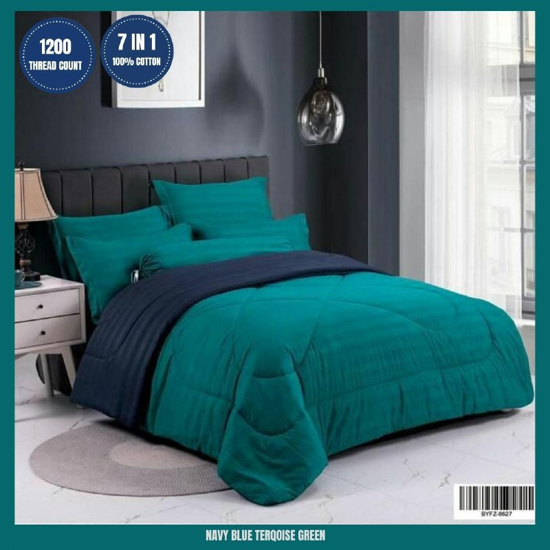 Cadar Hotel Plain 7-in-1 Dua Tone With Comforter Premium Quality Fitted ...