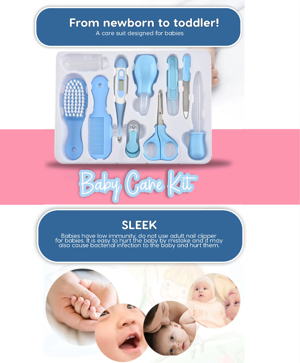 10/13 in 1 Baby Care Kit Set Baby Grooming Set Nasal Aspirator Baby ...