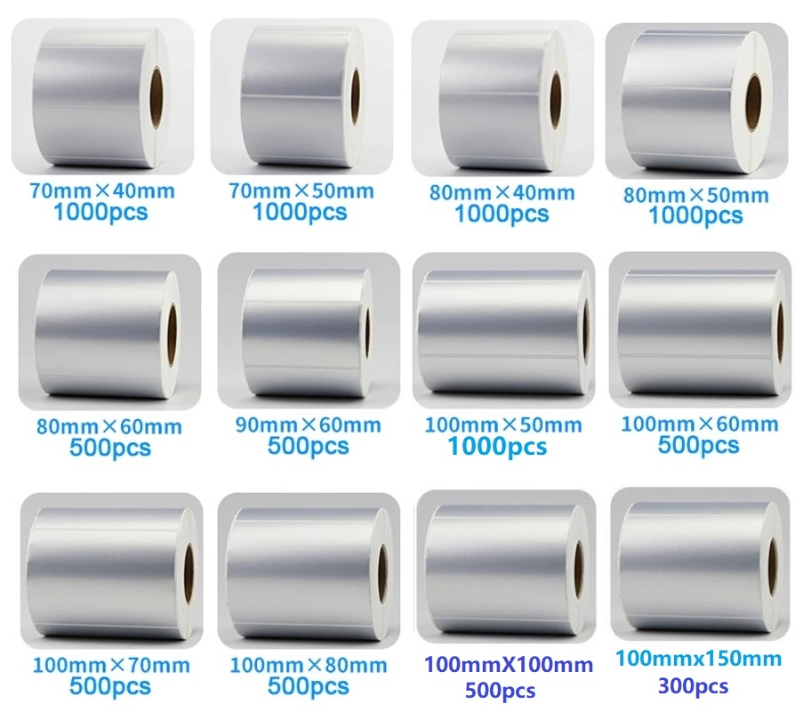 [All PET] Matte Silver PET Label Premium Barcode Sticker Oil Water ...