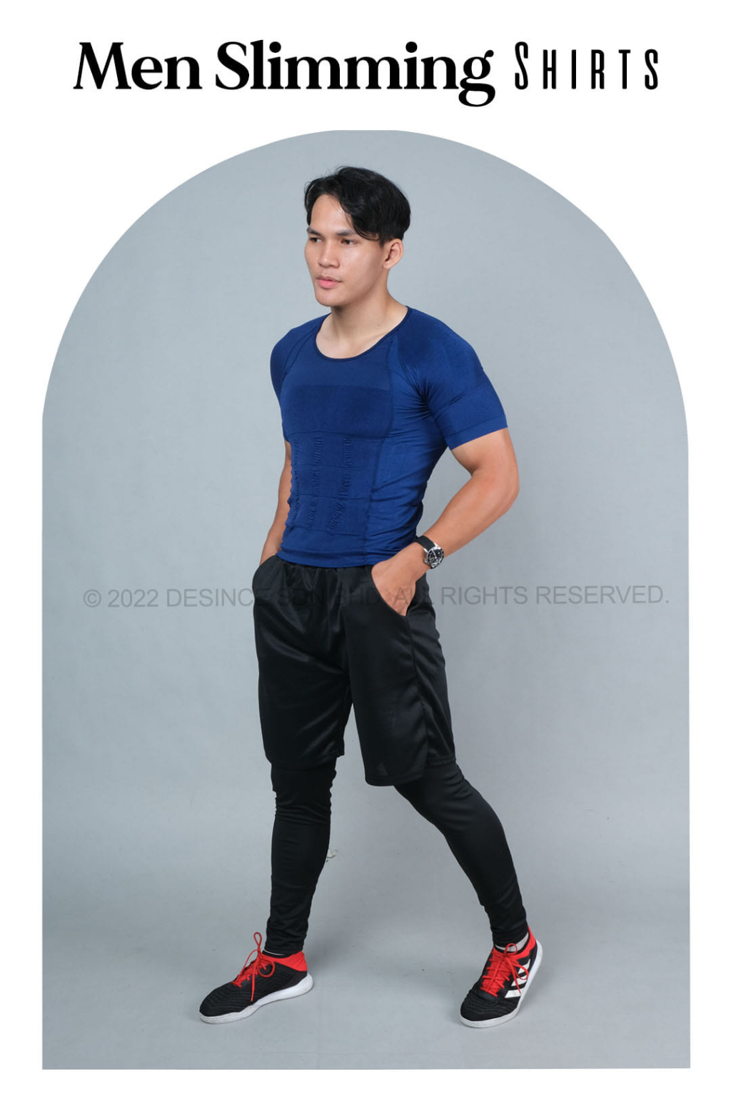 🇲🇾 Men Slimming T-shirt Man Inner Shirt Slim Effect Body Shaper Slim ...