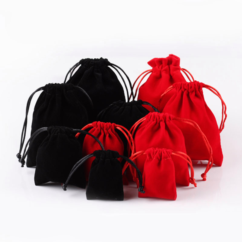 Drawstring Velvet Bag Lucky Storage Beam Mouth Small Cloth Packaging ...