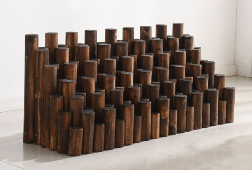 KAYU DECO Garden Picket Fence Lawn Edging Plant Border Wooden Log ...