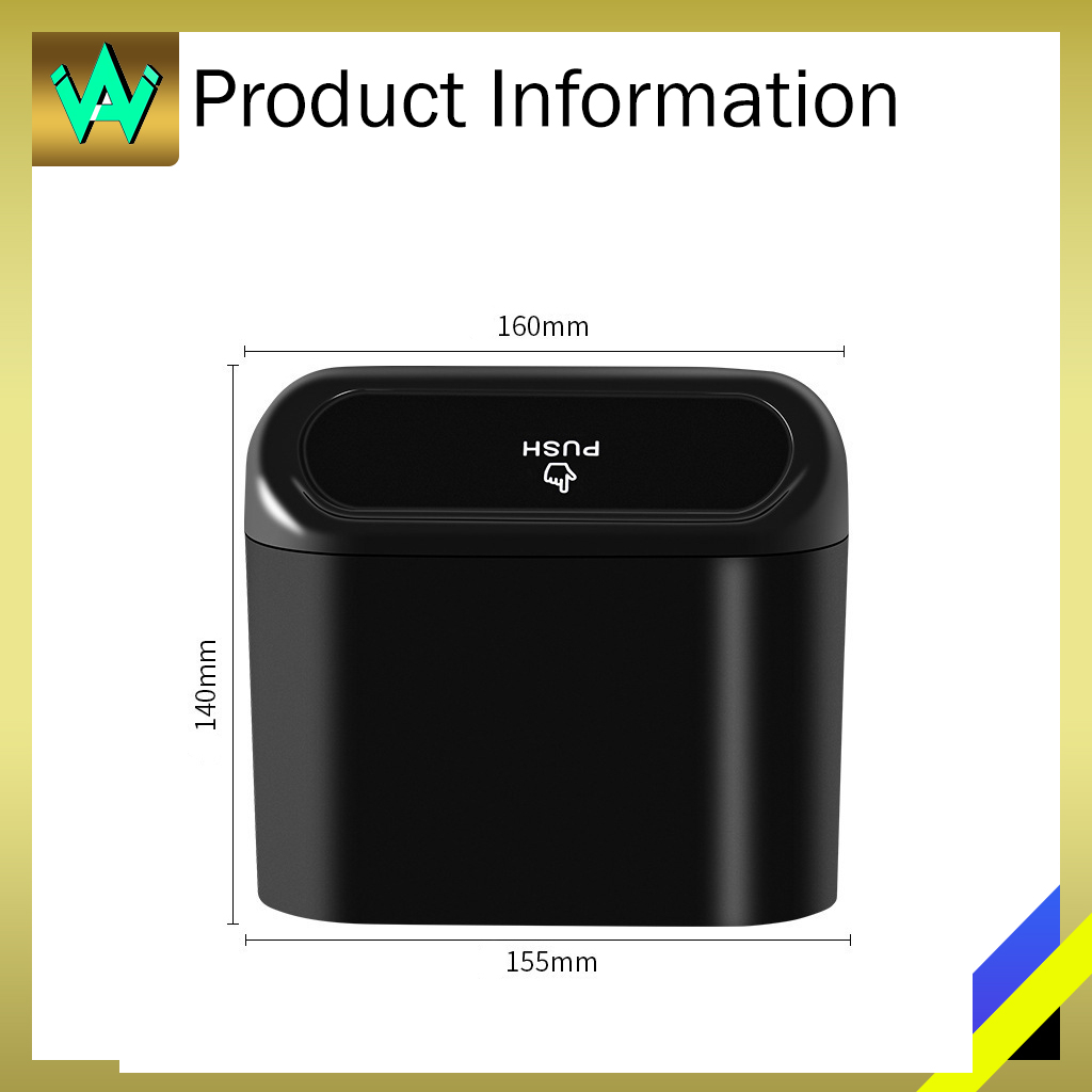 Car Dustbin Box Trash Bin Rubbish Box Mini Hanging Back Seat Waterproof ...