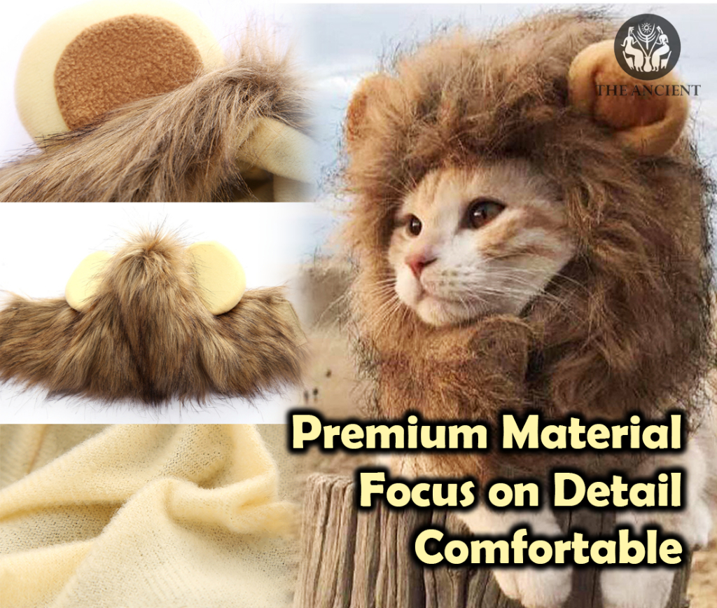 Lion Mane Cat Hat, Mainan Kucing Singa Topi - Funny Pet Head Halloween ...