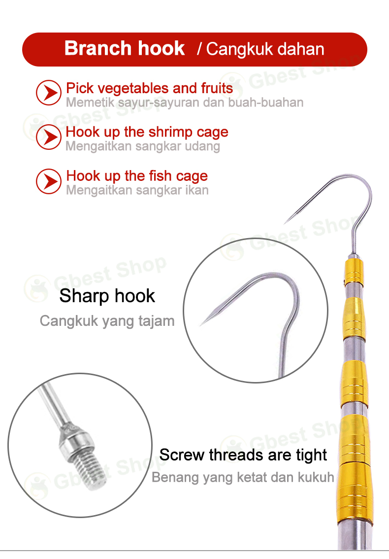 6/7 Meter Telescopic Fruit Picker High Pruning Branch Shear Saw Tree Cutter Fruit picking bag ...