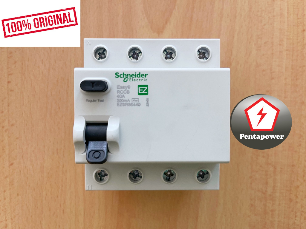 SCHNEIDER EZ9R66440 RCCB ELCB EASY9 4 POLES 40AMP 300MA | Shopee Malaysia