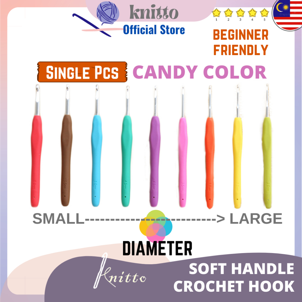 [Chaogou] Anti-slipped Crochet Hook Knitting Hook Jarum Benang Kait ...