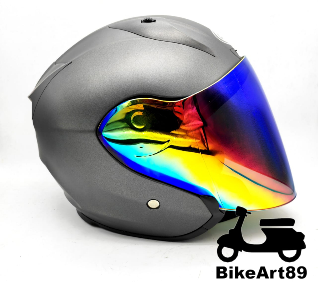 Helmet ARC XR MATT GREY With Color Visor Clear Smoke Rainbow Blue ...