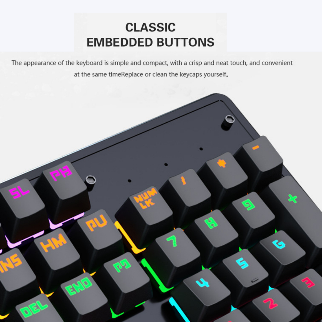 LEAVEN K880 Mechanical Keyboard RGB Wired Gaming keyboard mechanical ...