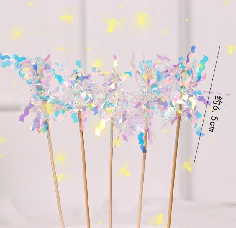 INS 5pc Colourful Stick Cake Topper 5件套炫彩雨丝蛋糕插件 | Shopee Malaysia