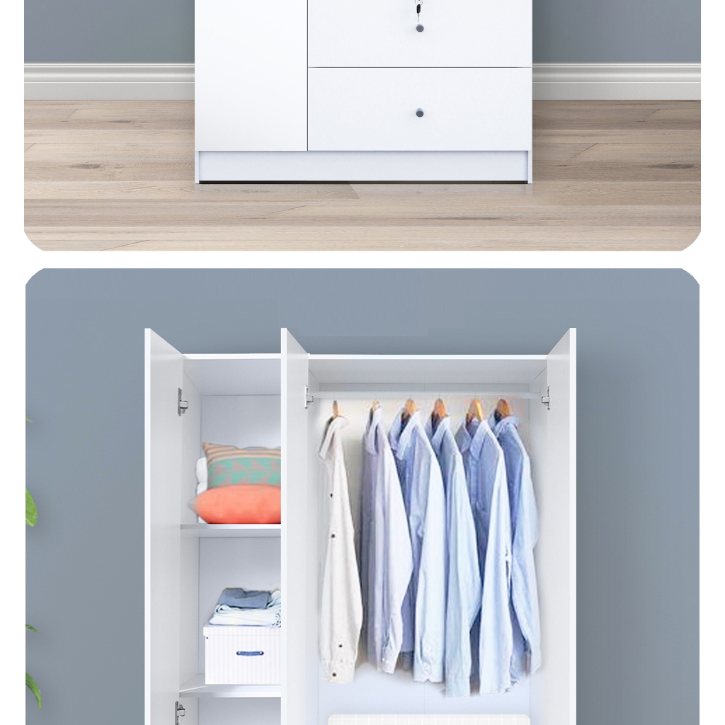 Almari Baju/3 Door Wardrobe my-com/wardrobe with 2 drawers/wardrobe ...