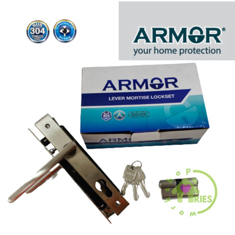 ARMOR Grill Door Lock 7025 02 Lever Mortise Handle Complete with 25 x ...