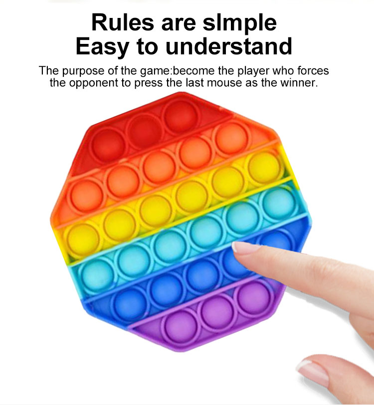 (Clear Stock) Stress Relieve Silicone Push Pops Rainbow Bubble Sensory ...