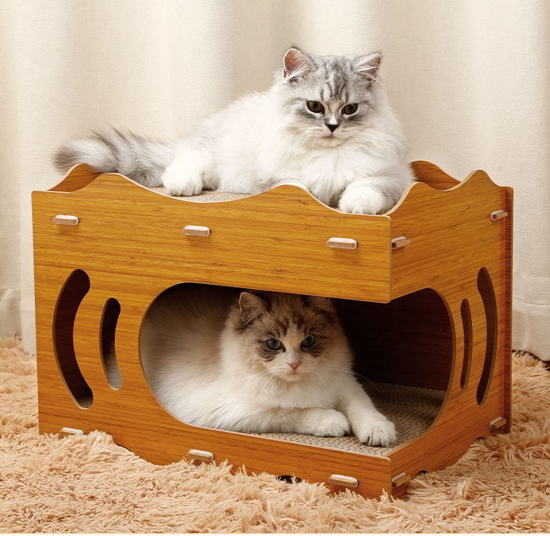 Cat House Cat Square Box Cat Wooden House Cat Nest Cage Cage Rumah ...