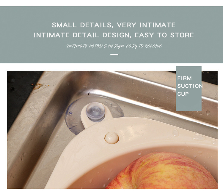 Triangle Sink Drainer Kitchen Corner Hanging Suction Drain Basket ...