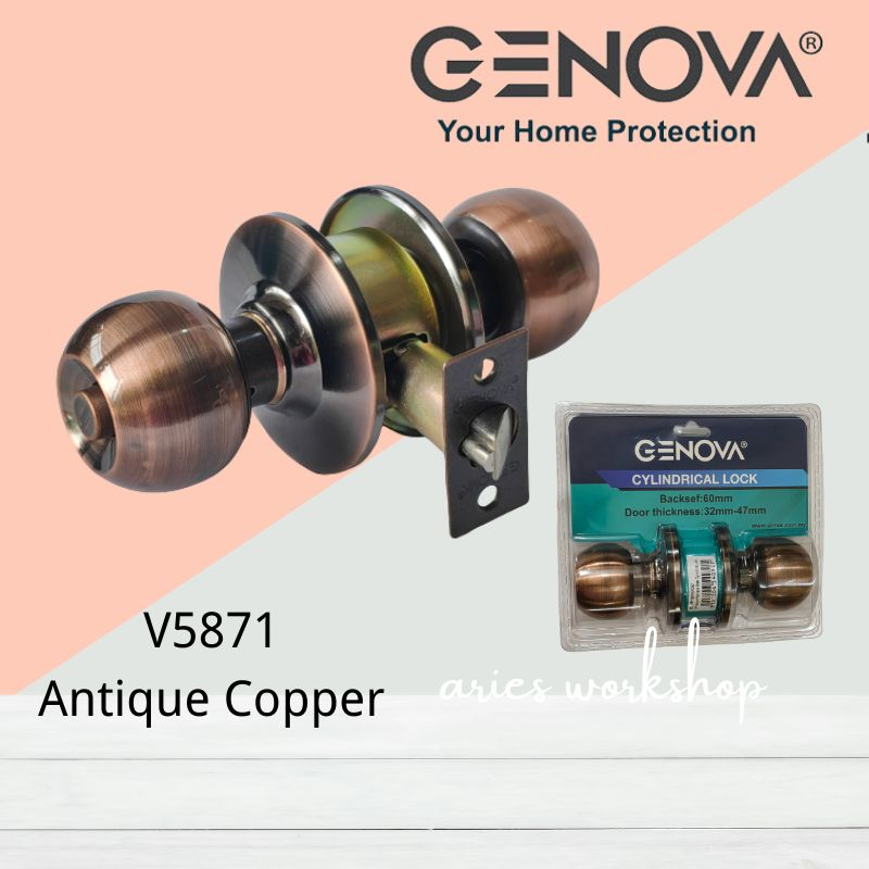 GENOVA V5871AC Knob set, Entrance lockset / Tombol pintu / Cylinder ...