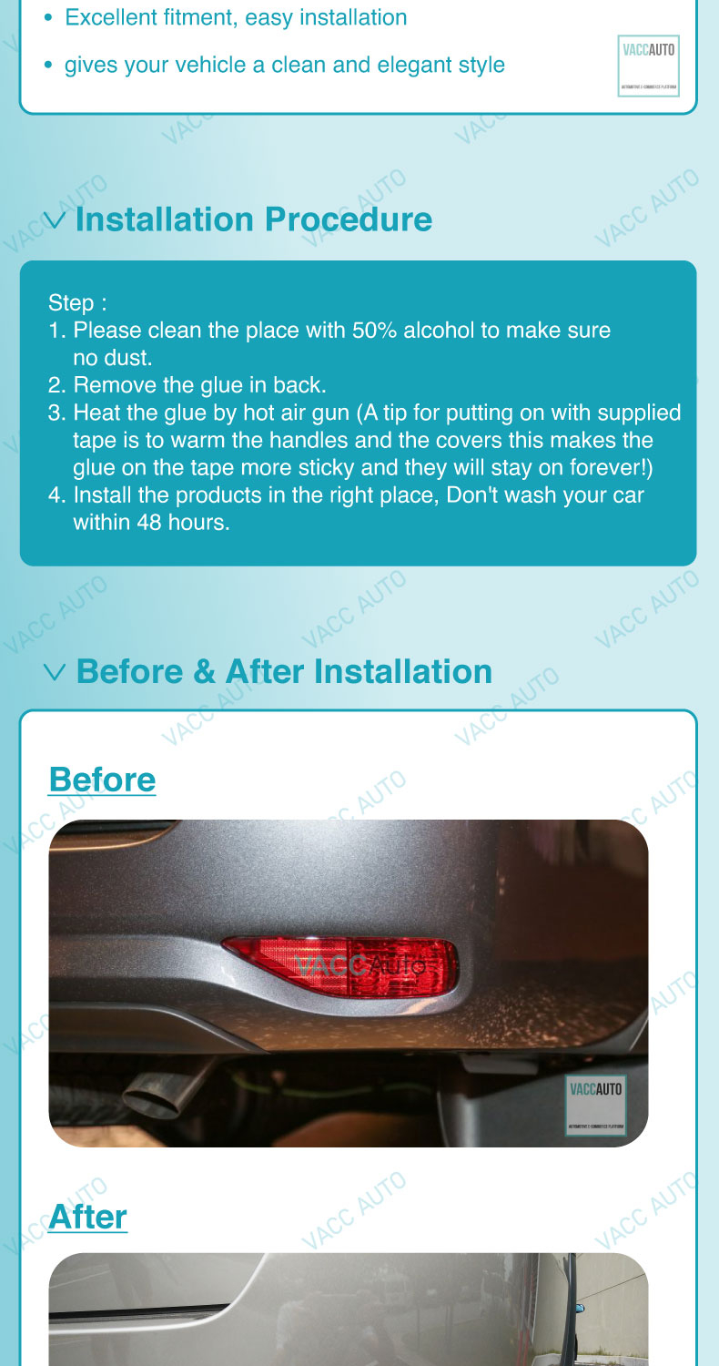 Toyota Fortuner Rear Reflector Chrome Cover Rear Tail Reflector Cover ...