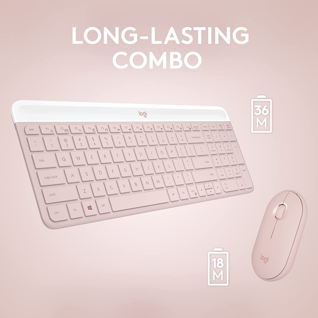 LOGITECH MK470 SLIM COMPACT & QUIET WIRELESS KEYBOARD AND MOUSE ...