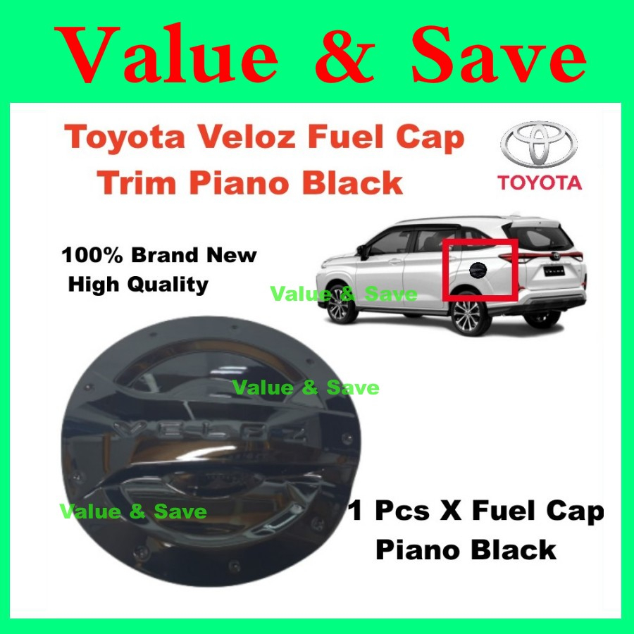Toyota Veloz Fuel Cap Tank Cap Glossy Black car accessories Exterior ...