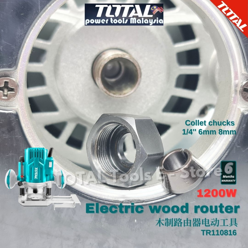 TOTAL Electric Wood Router 1200W Suitable with 6mm 8mm 1/4'' Router ...