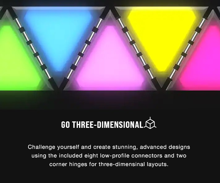 CORSAIR iCUE LC100 RGB LED PC Case Accent Mini Triangle Lighting Panels ...