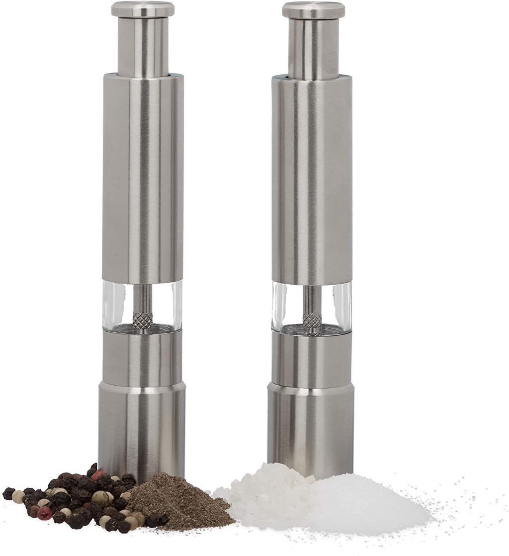 Pepper Mill Grinder Stainless Steel Manual Salt Pepper Grinder ...