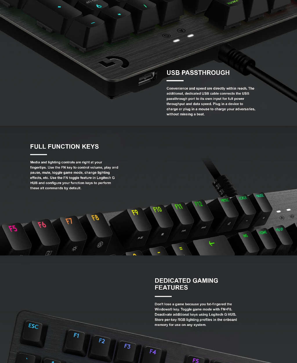 LOGITECH G512 Wired Gaming Keyboard with Lightsync RGB & Advanced GX ...