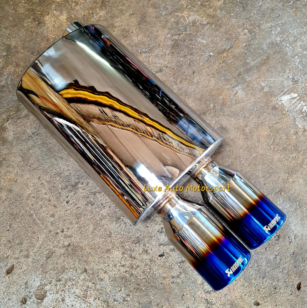 Exhaust Akrapovic Sport Muffler Twin Tips SFlow Inlet 2.5 (Good Quality ...