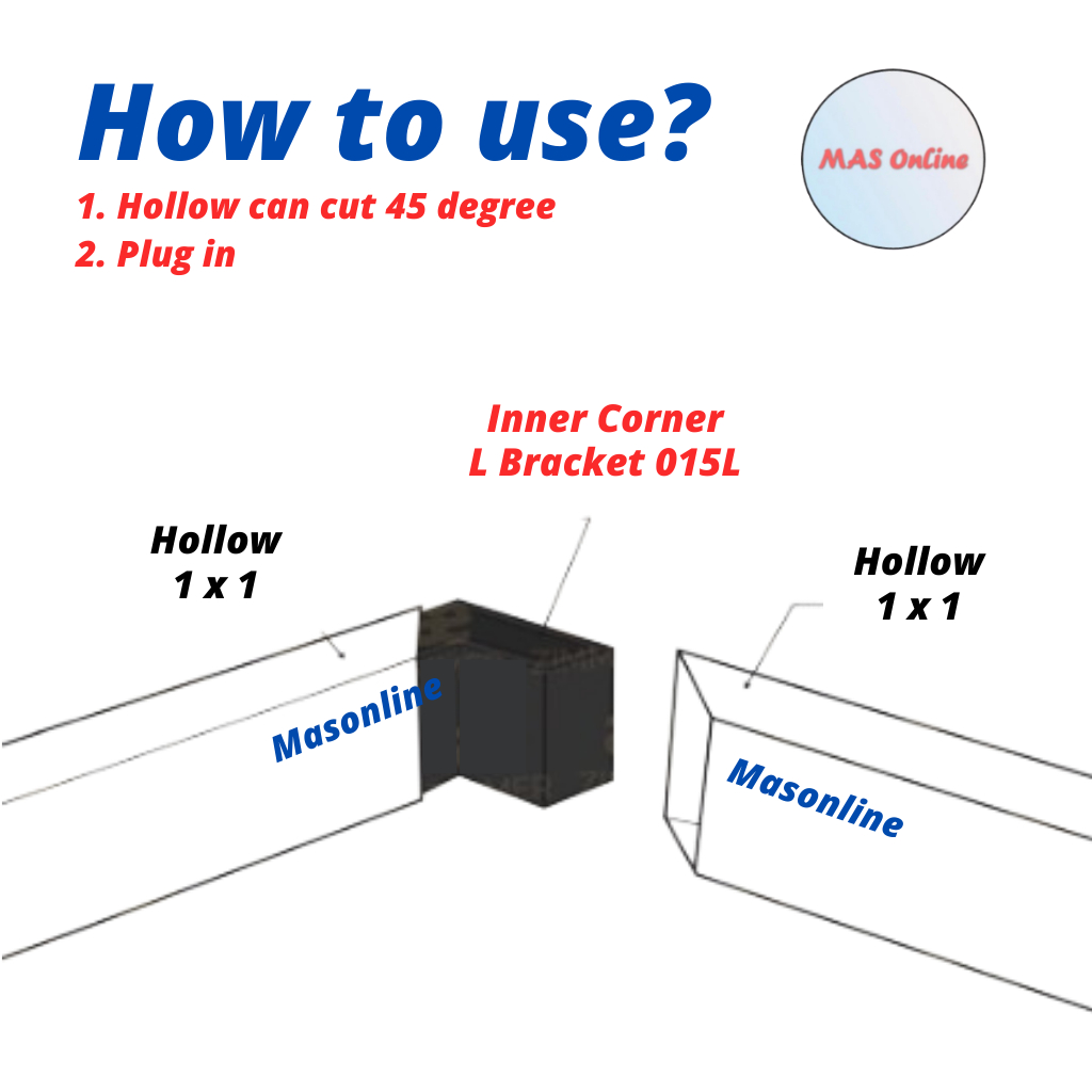 [1pc] MASONLINE Pvc Bracket, Hollow Corner Bracket, Outer & Inner Frame ...