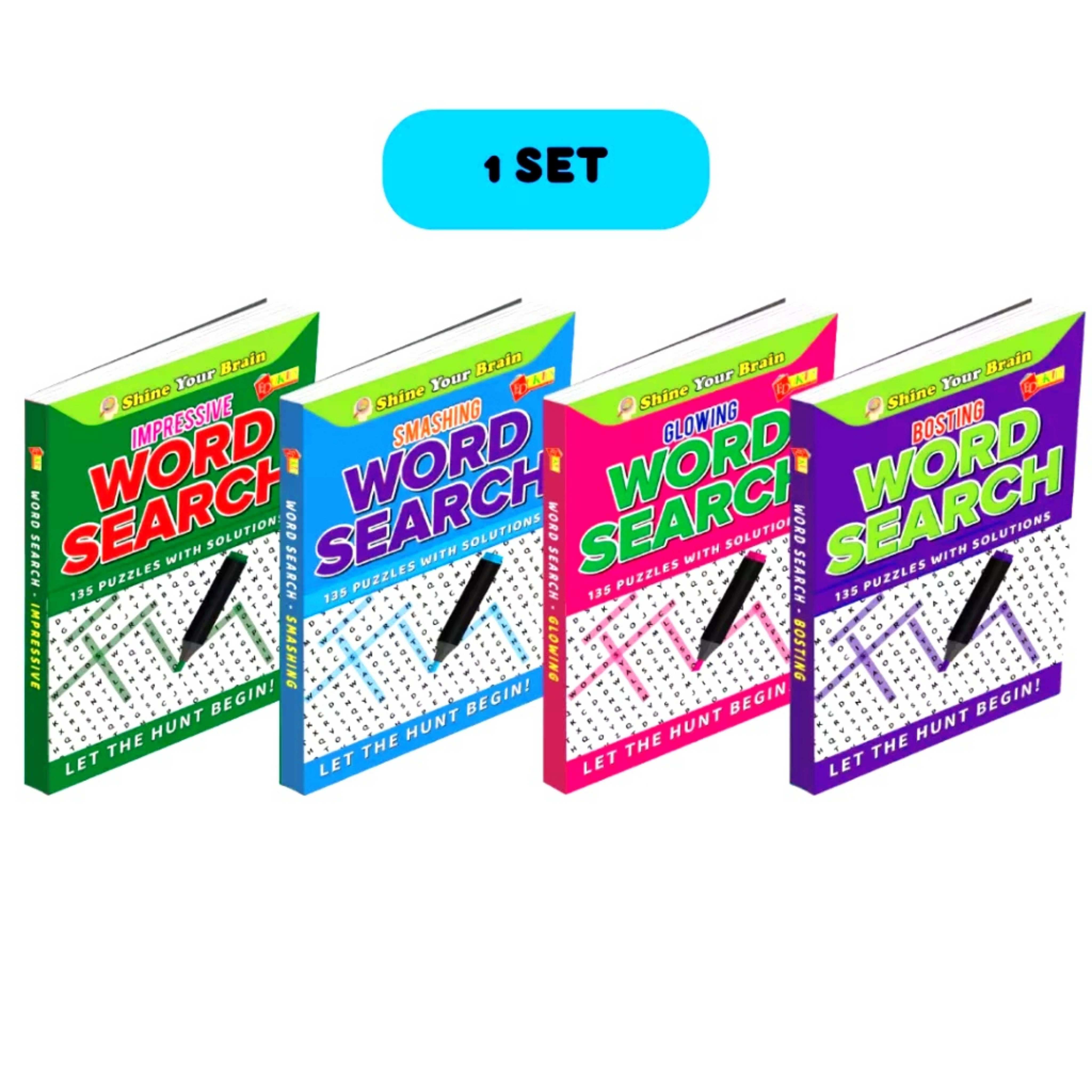 Shine Your Brain With Word Search-4 In A Set-Hobbies-Activity-Books-IQ ...