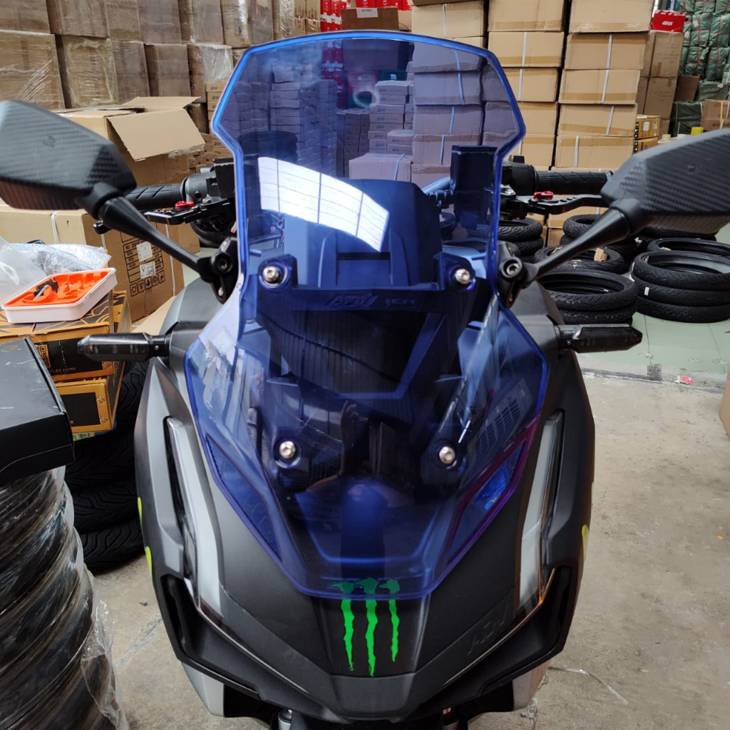 HONDA ADV150 ADV160 VISOR CARBON TECH FRONT WINDSHIELD 2TONE CLEAR ...
