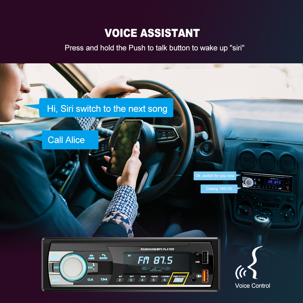 ESSGOO 1 Din MP3 Car Player Bluetooth FM Car Radio Kereta 7 Colors Light | Shopee Malaysia