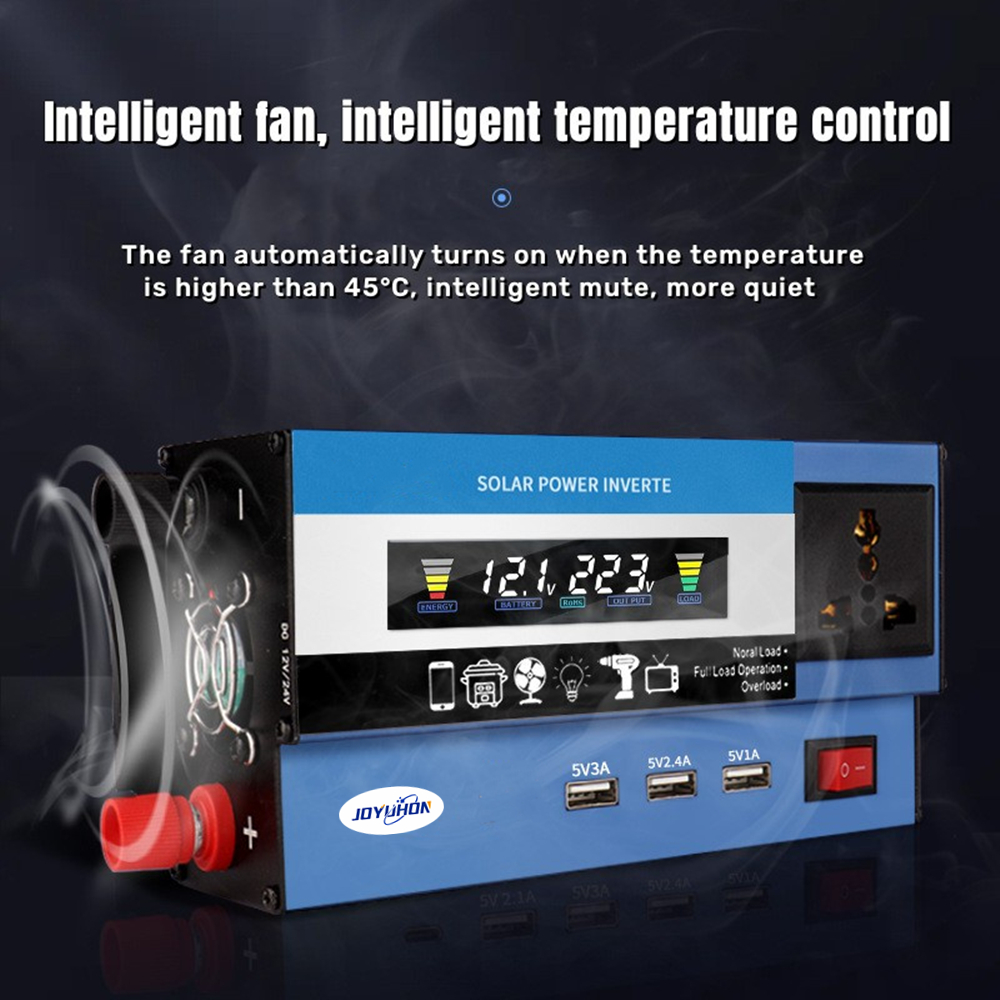 JOYUHON 6000W Solar System Power Inverter Converter DC12V/24V TO AC220V ...