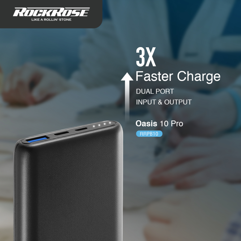Rockrose Oasis 10 Pro 10000mAh PD & QC 3.0 Power Bank - Black | Shopee ...