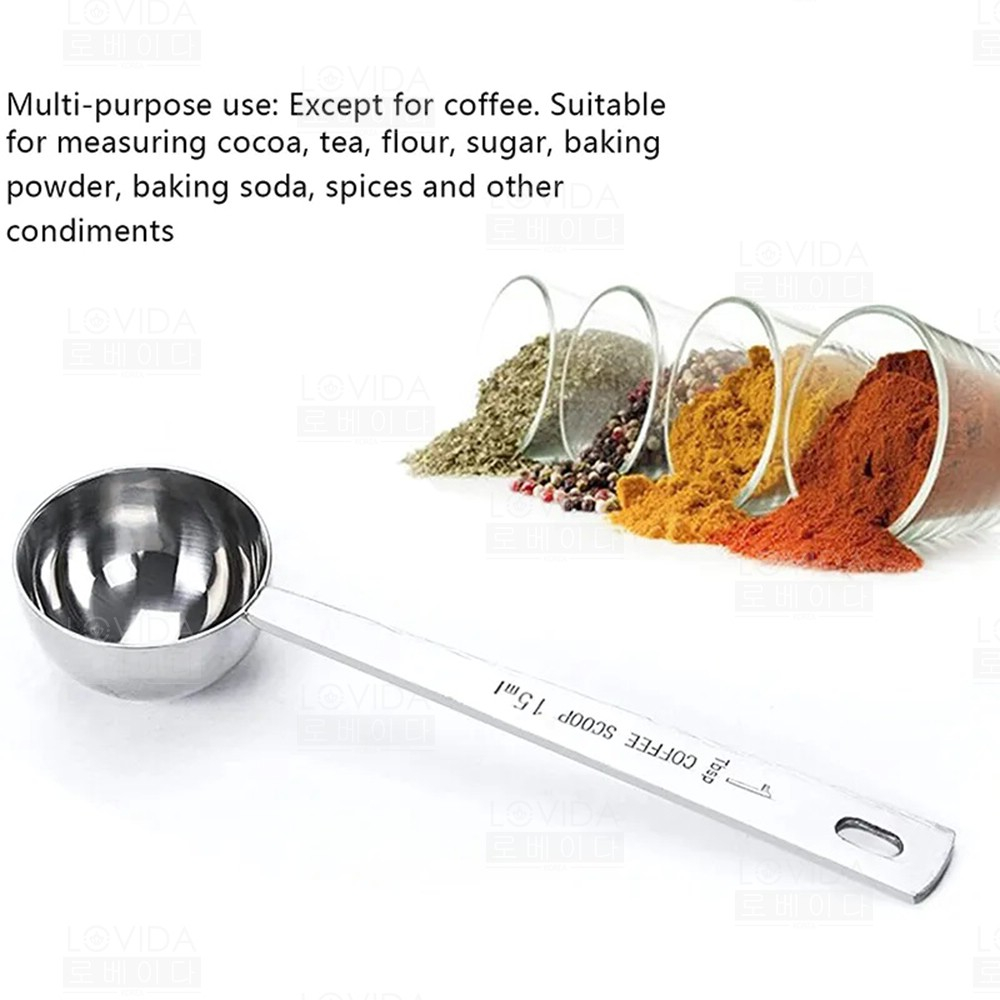 LOVIDA Espresso Long Handle Spoon Scoop Multifunctional Stainless Steel ...
