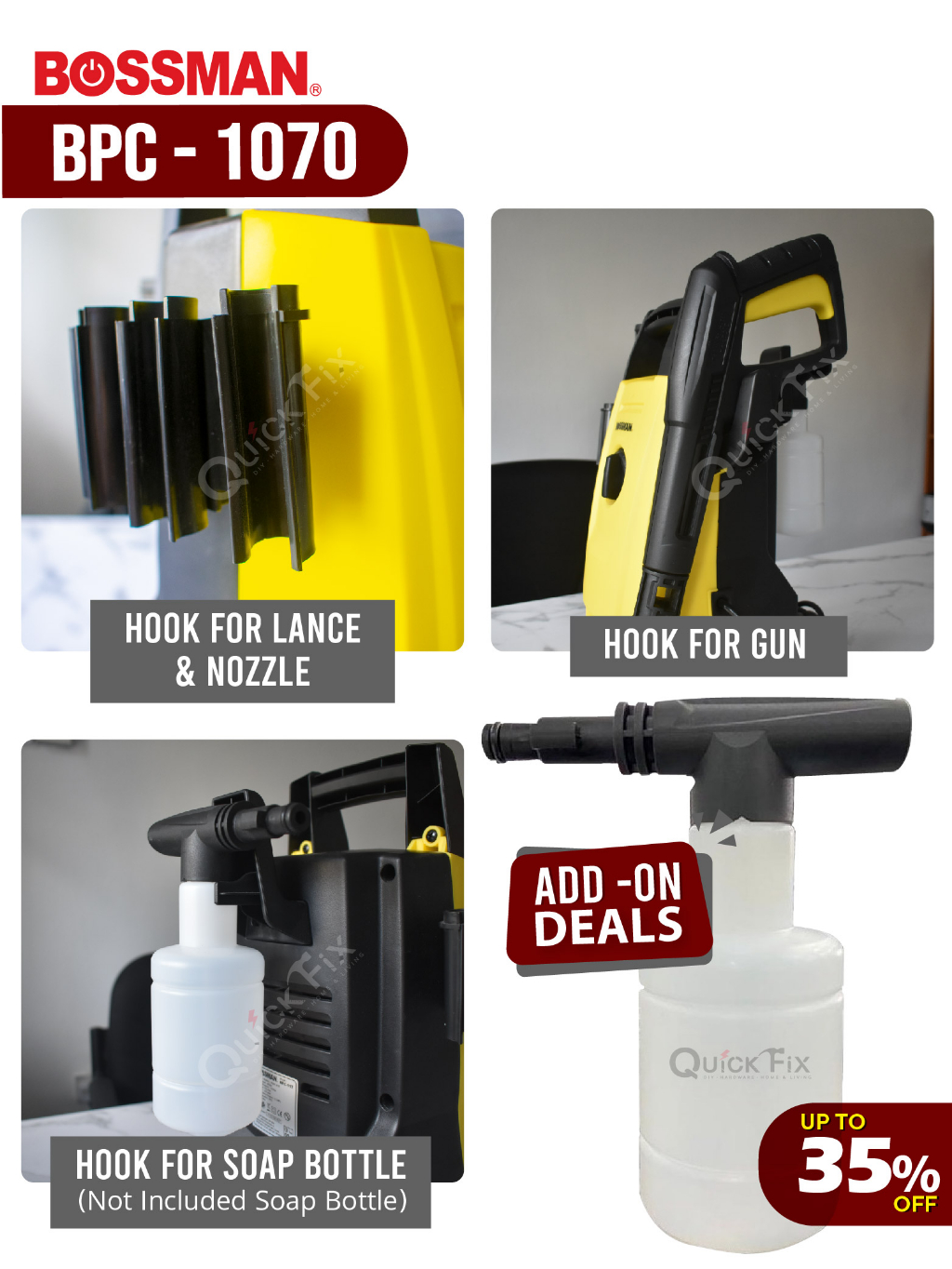 QuickFix BOSSMAN BPC-117 Waterjet High Pressure Cleaner Water Jet ...