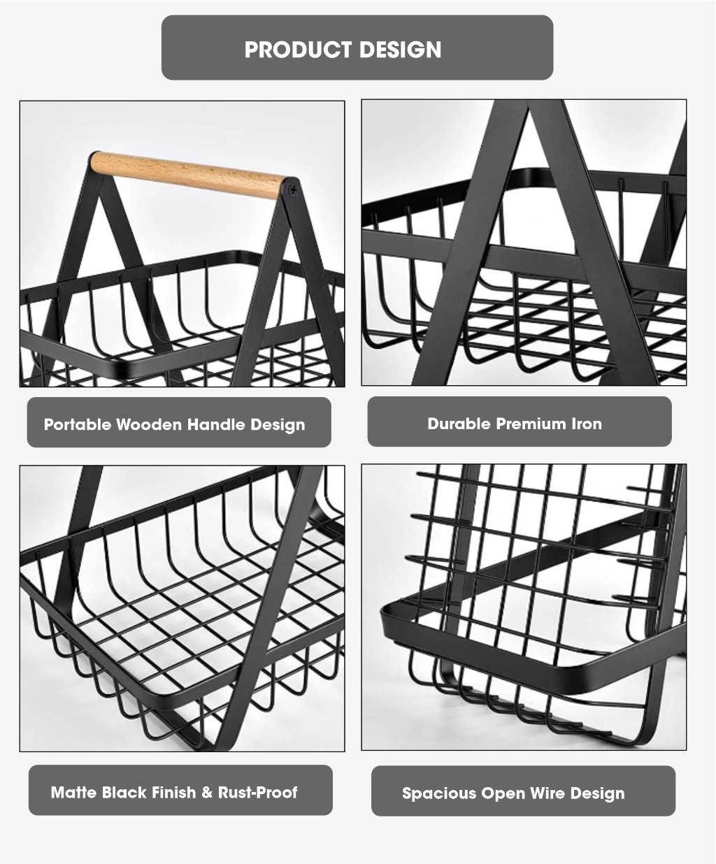 2 Tier Onion Rack Fruit Basket Rak Bawang Bertingkat Vegetable Storage ...