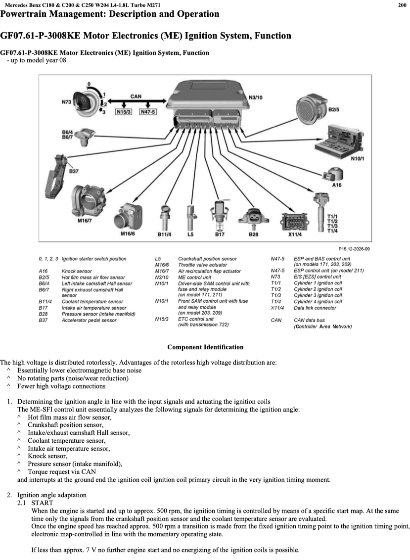 MERCEDES BENZ C-CLASS W204 M271 ENGINE (2007-2015) SERVICE WORKSHOP ...