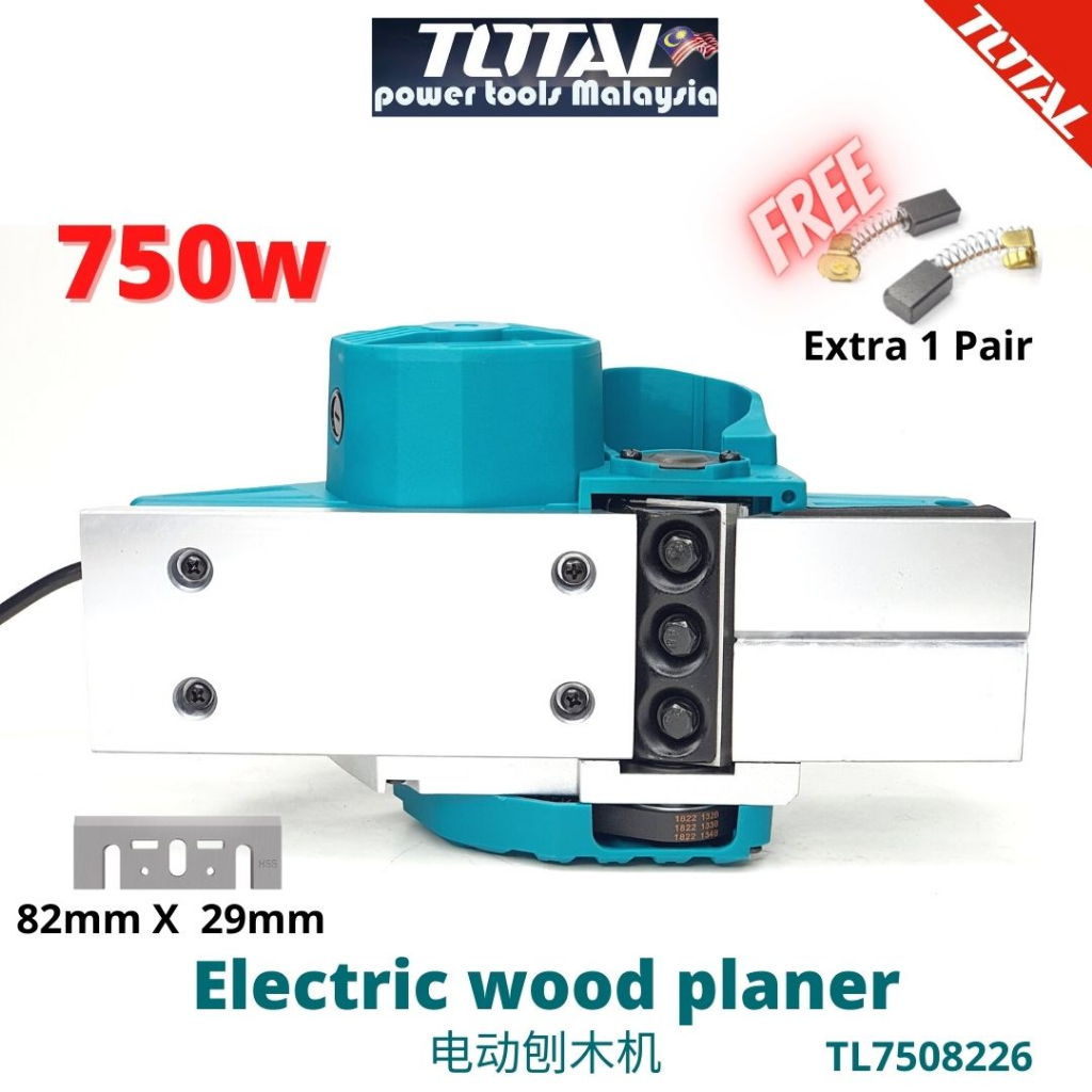 TOTAL Electric Wood Planer 750w [ Aluminium Base ] ketam kayu 电动刨木机 ...