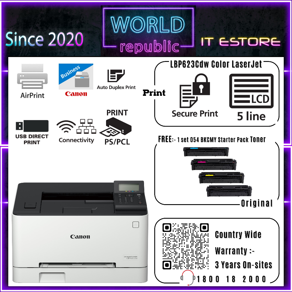 Canon LaserJet Printer imageCLASS LBP623Cdw Inspire with Vibrant Colour ...