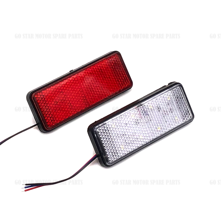 Motorcycle Car Reflector LED Light Tail Rear Brake Light Lampu Pemantul ...