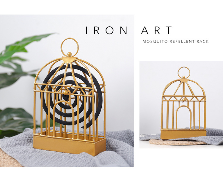 Mosquito Coil Holder Mosquito Repellant Rack Metal Birdcage Design with ...