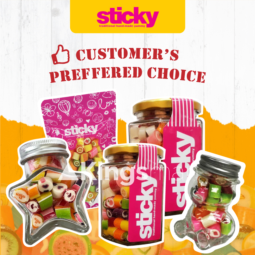 [Kingsman] Sticky Candy Halal Handmade 30g/70g/120g/190g Mix Fruits ...