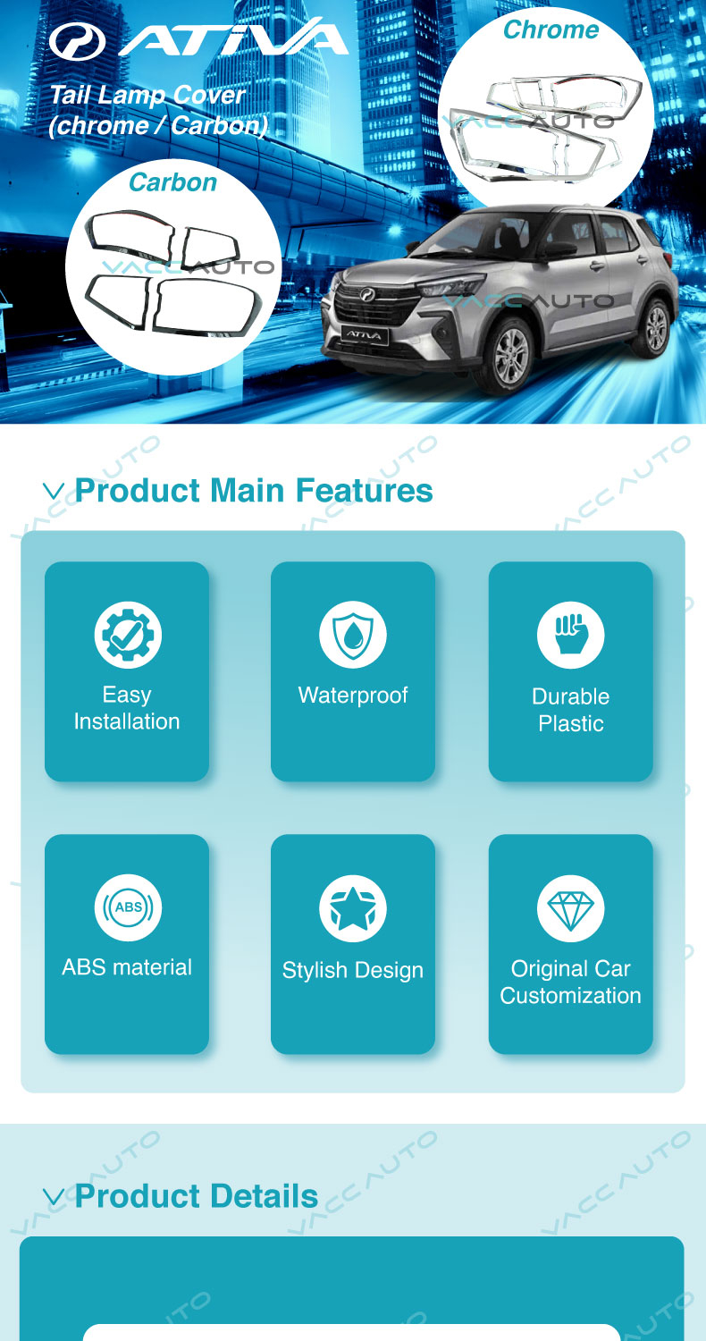 Perodua Ativa 2021 - 2026 Head Lamp OR Tail Lamp Carbon Fiber Design ...